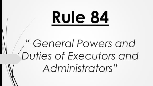 Rule 78 LETTERS TESTAMENTARY AND OF ADMINISTRATION WHEN AND TO WHOM ...