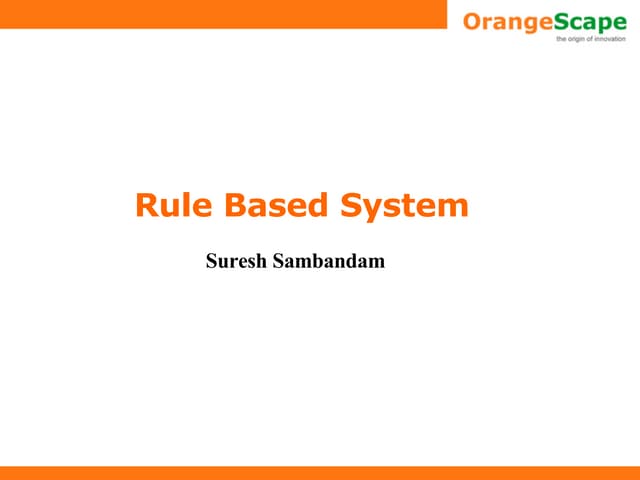 Ruled based expert system | PPTX