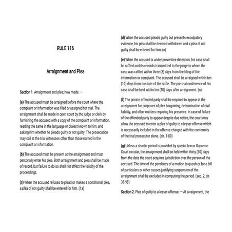 Rule 118 pre trial conference | PPTX