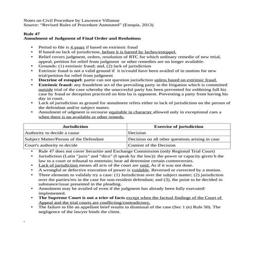 Remedial Law Rule 47 etopia pdf | PDF