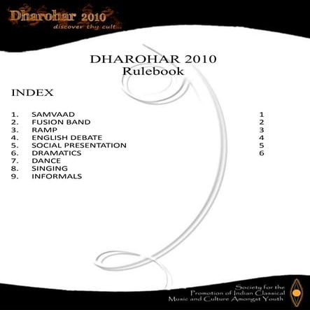 Rule Book for Dharohar '10 | PPSX