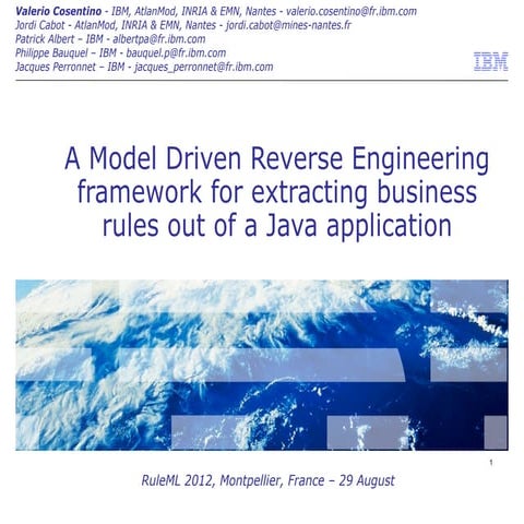 A Model Driven Reverse Engineering Framework For Extracting Business Rules Out Of A Java