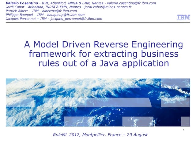 A Model Driven Reverse Engineering Framework For Extracting Business Rules Out Of A Java