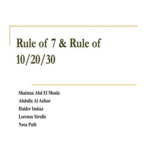 Rule Of 7 & Rule Of 10 | PPT