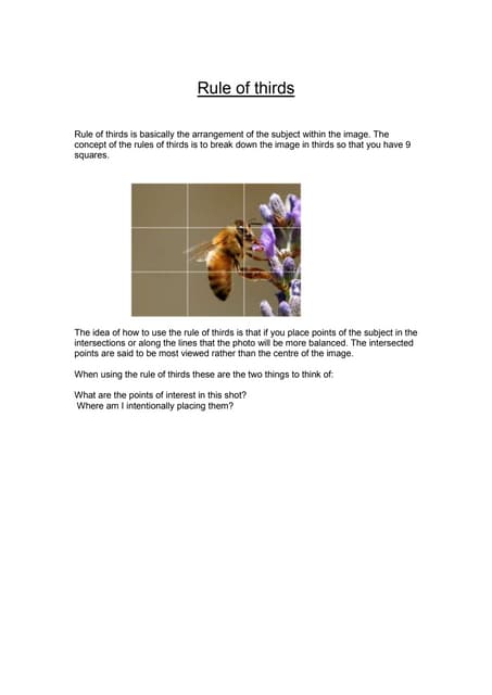 The Rule of Thirds | PPT