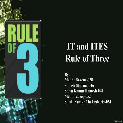 Rule of three in IT and ITES | PPT