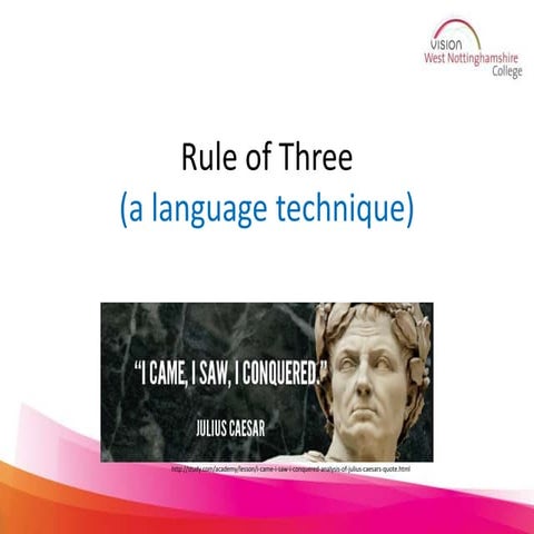 Rule of Three presentation English Literature | PPT