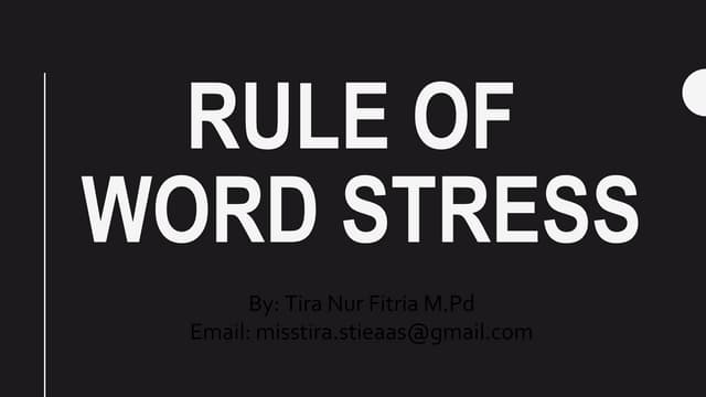 Word stress (phonetics) | PDF