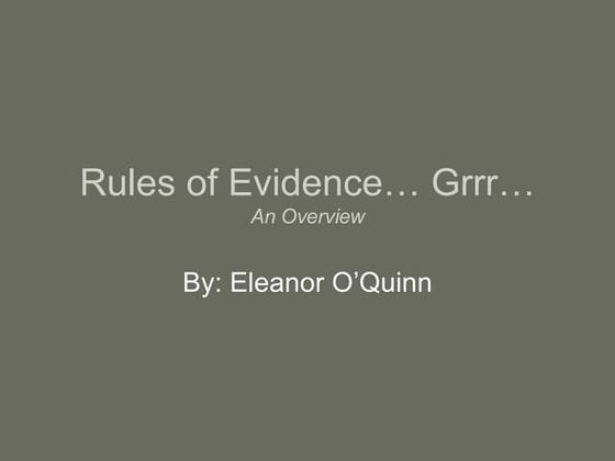 Evidence!! | PPT