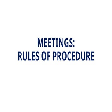 Parliamentary procedure in meeting that can be use | PPTX