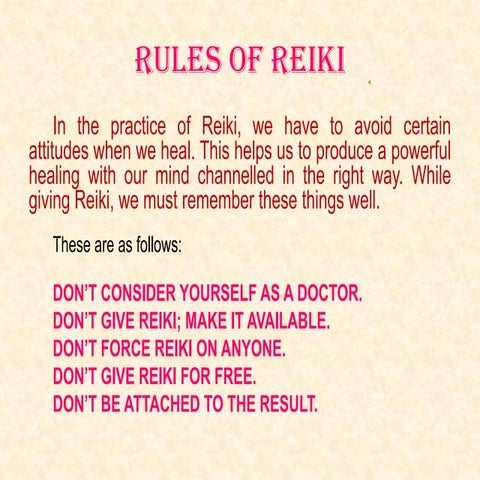 Rules of reiki | PPTX