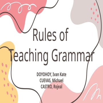Presentation on Integrated Grammar Teaching | PPT