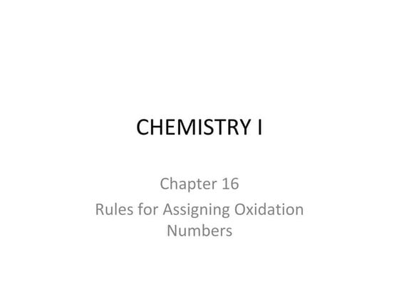 OXIDATION NUMBER PPT | PPT