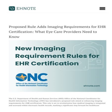 Proposed Rule Adds Imaging Requirements for EHR Certification: What Eye Care Providers Need to ...