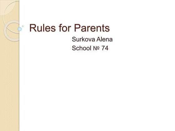 Rules of my family | PPT