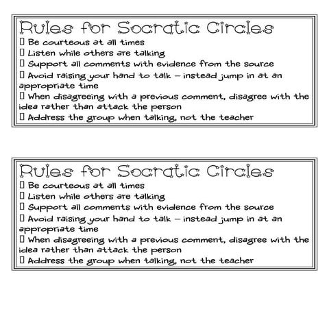 Rules for socratic circles | PDF