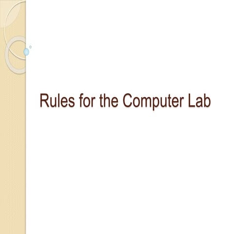 Rules for the computer lab | PPTX