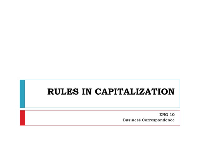 Capitalization rules | PPT