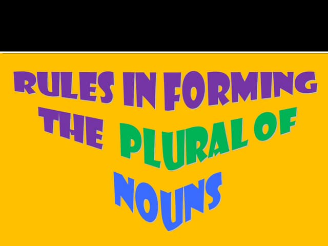 Plural Of Nouns | PPT