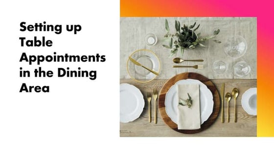 Fnb standard of table set up | PDF | Food & Drink