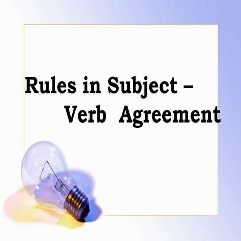 Rules in subject-verb agreement | PPTX