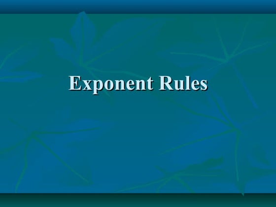 Operations with exponents | PPTX