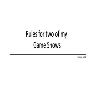 Gameshows+rules | PPTX
