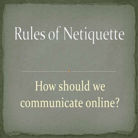 Rules of netiquette | PPTX
