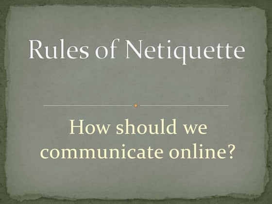 Netiquette board game | PDF