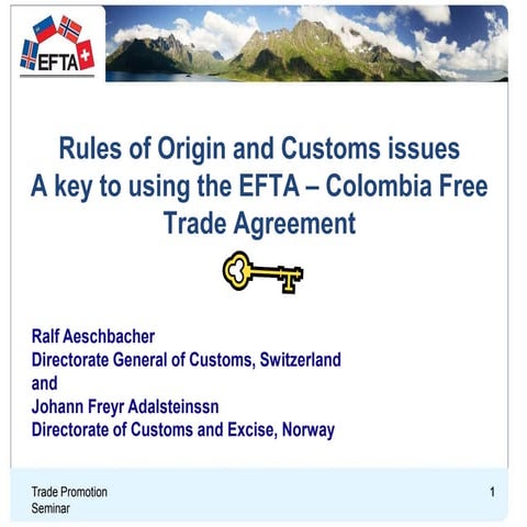 Efta Colombia - Rules of origin and customs | PDF | Commodities | Economy