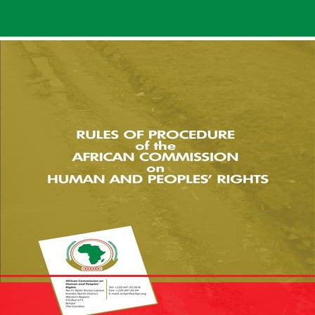 Rules of procedure of the african commission on human and peoples ...