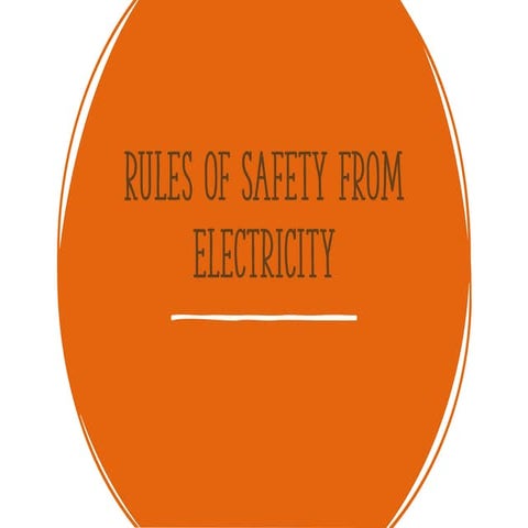 Rules of safety from electricity | PDF