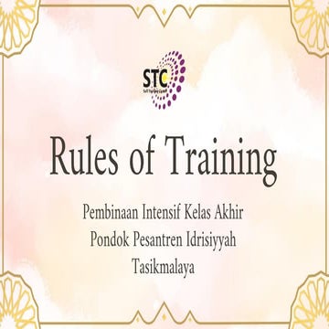 Apa yang dibutuhkan dalam pelatihan dan peraturan bagi peserta selama ...