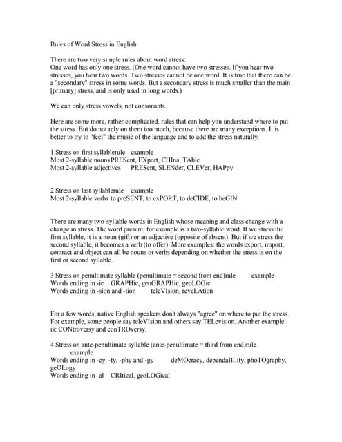 DIFFERENT RULESSSSSSS ON WORD STRESS.ppt