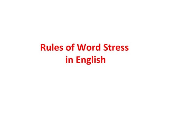 Stress in English | PPTX