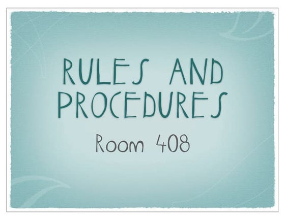 Procedures For Classroom | PDF