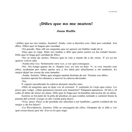 Análisis de diles que no me maten | DOCX