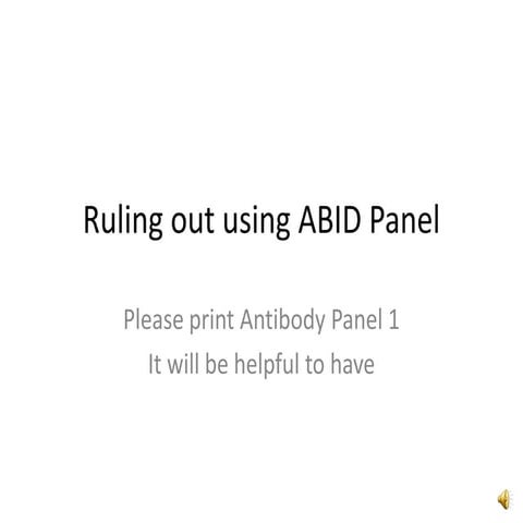 Ruling out using abid panel | PPTX
