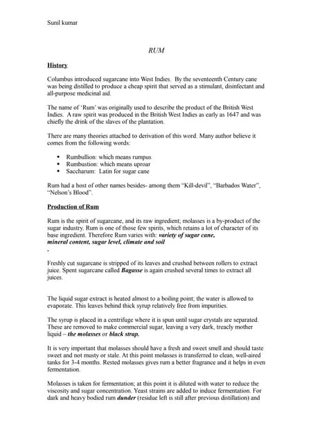 Rum Production | PPTX