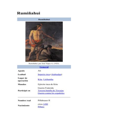 Rumiñahui | PDF