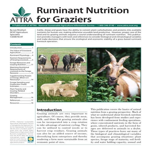 Ruminant Nutrition for Graziers | PDF