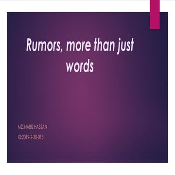 Rumors, more than just words | PDF