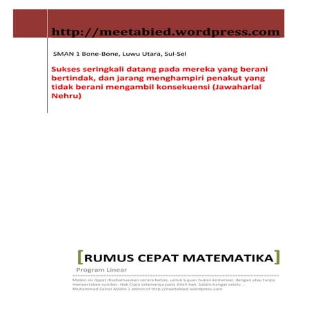 Rumus cepat-matematika-program-linear(2) | PDF