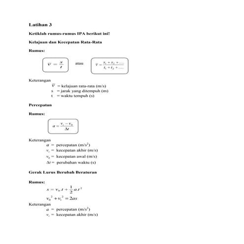 Microsoft Word Latihan 3 (Rumus-rumus) | DOCX