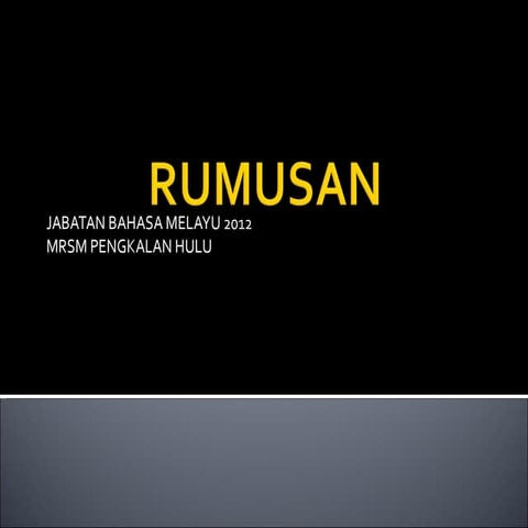 Slide panduan membuat Rumusan | PPT
