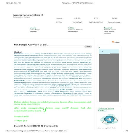 Rumusan format baru spm 2021 | PDF