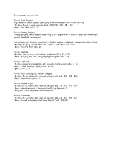 Rumus bangun datar | PDF