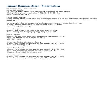 Rumus bangun datar | DOCX