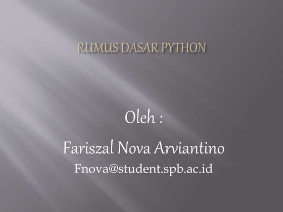 Rumus python ii | PPT