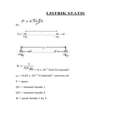 Rumus fisika listrik statis | DOCX